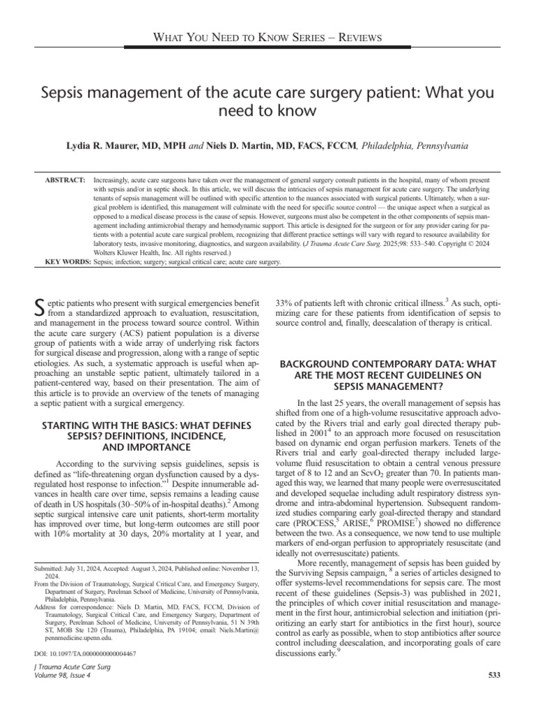 Sepsis Management of The Acute Care Surgery2 250326 115346 | PDF ...