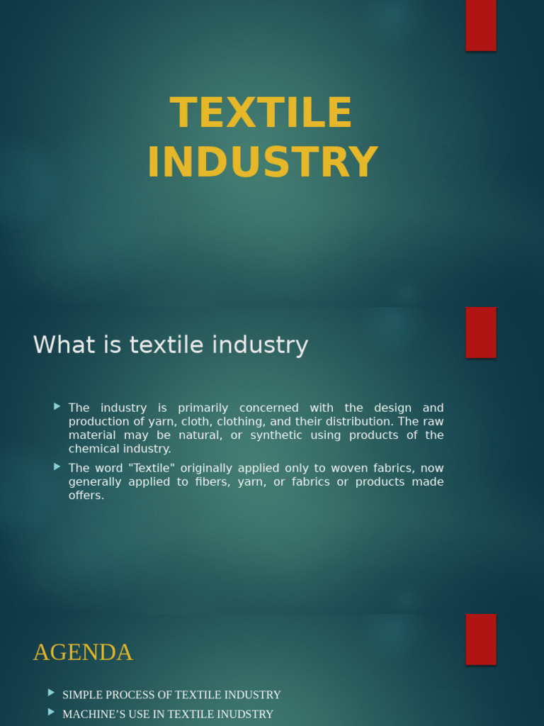 Textile Industry Manufacturing Process | PDF | Textiles | Yarn