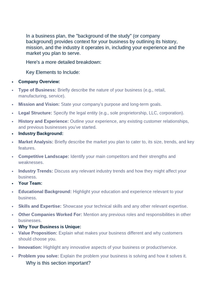 Business Plan (Research Background) | PDF