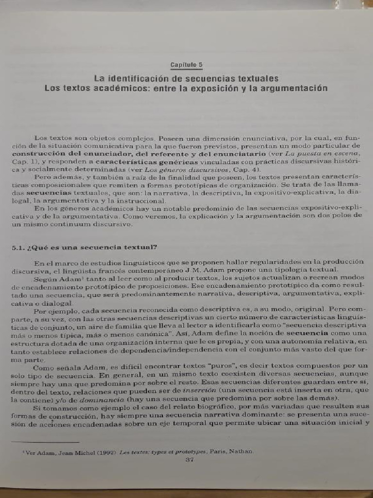 Cap 5 - La Identificación de Secuencias Textuales - Arnoux | PDF