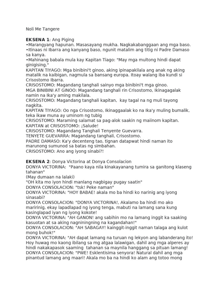 Noli Me Tangere Script | PDF