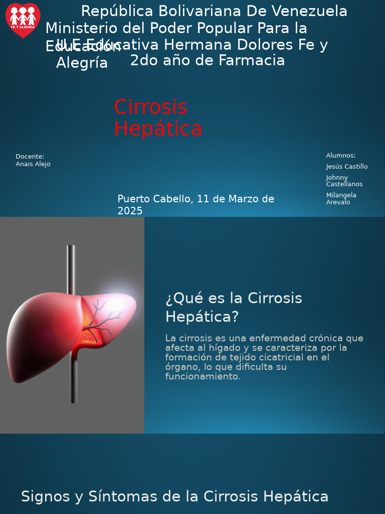 Diapositiva Cirrosis Hepatica | PDF | Cirrosis | Especialidades Medicas