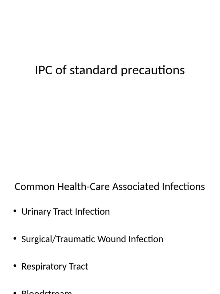 IPC of standard precautions | PDF | Hand Washing | Hygiene