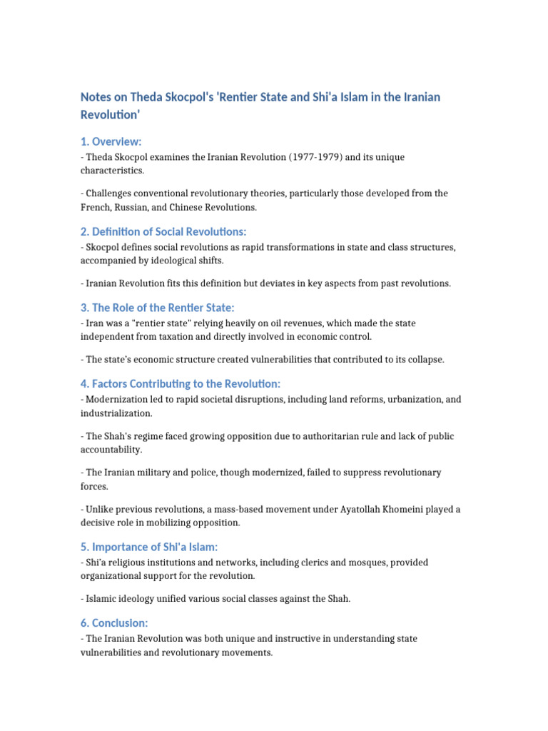 Iranian Revolution: Skocpol & Abrahamian Insights | PDF | Revolutions ...