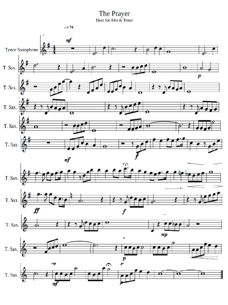 The Prayer Sax Tenor | PDF