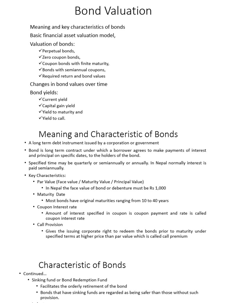 Comprehensive Guide to Bond Valuation | PDF | Bonds (Finance ...
