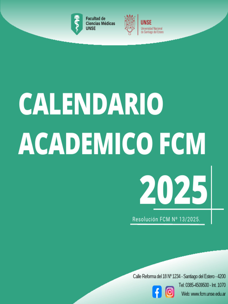 Calendario Académico FCM 2025 | PDF | Educación más alta | Etapas ...