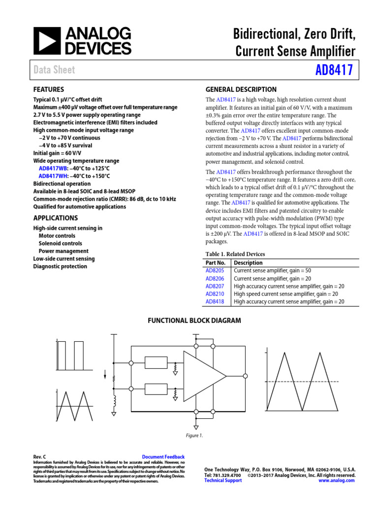Ad8417 1502316 | PDF | Power Supply | Telecommunications Engineering