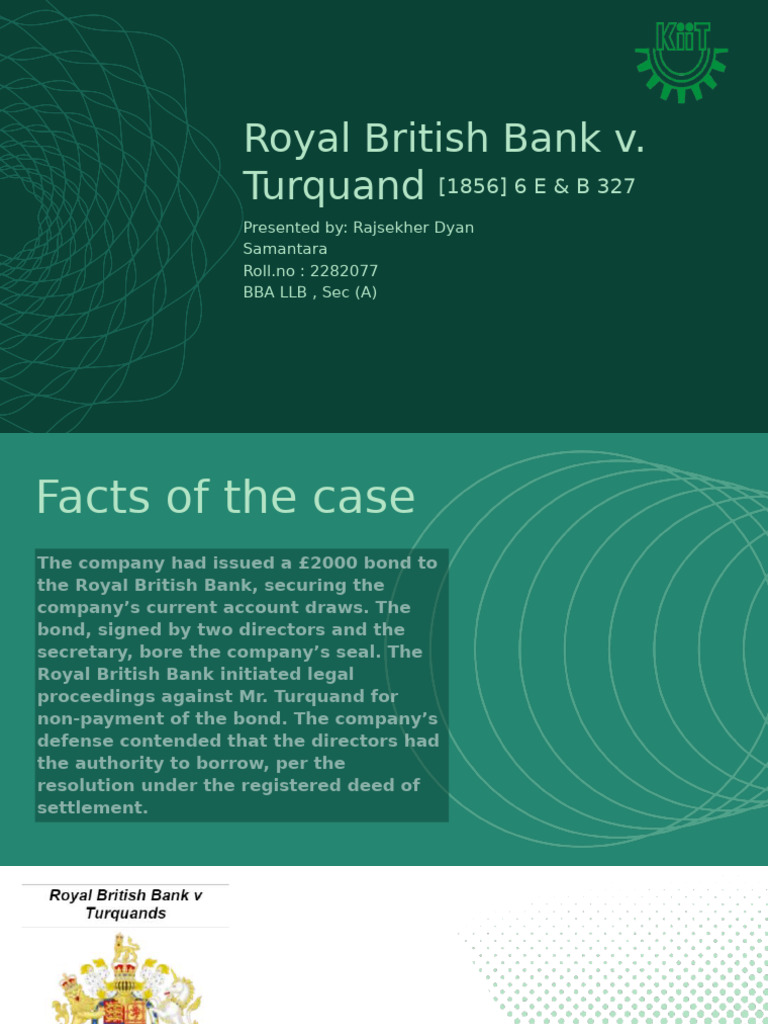 Royal British Bank v. Turquand | PDF
