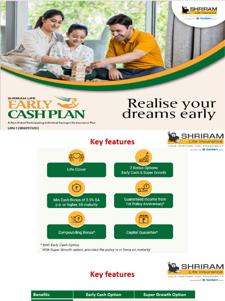 Shriram Life Early Cash Plan v2 Website With ARN | PDF | Insurance ...