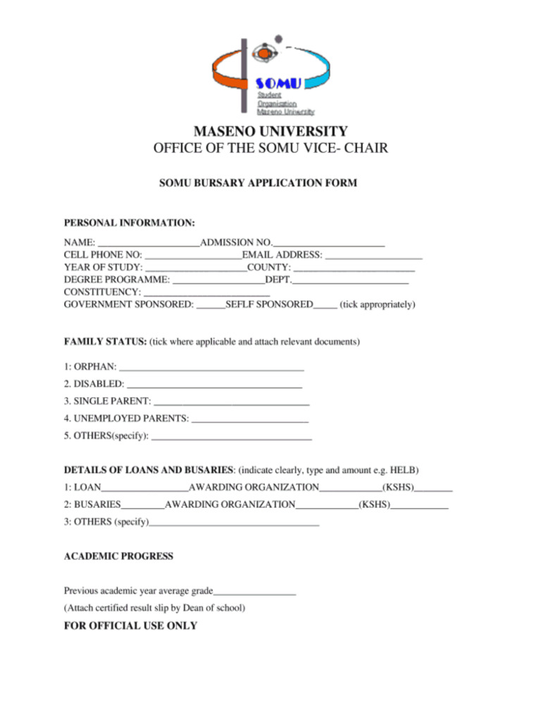 SOMU BURSARY FORM@sir.tyco | PDF
