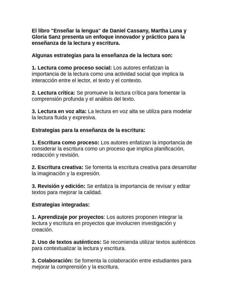 Estrategias innovadoras en lectura y escritura | PDF