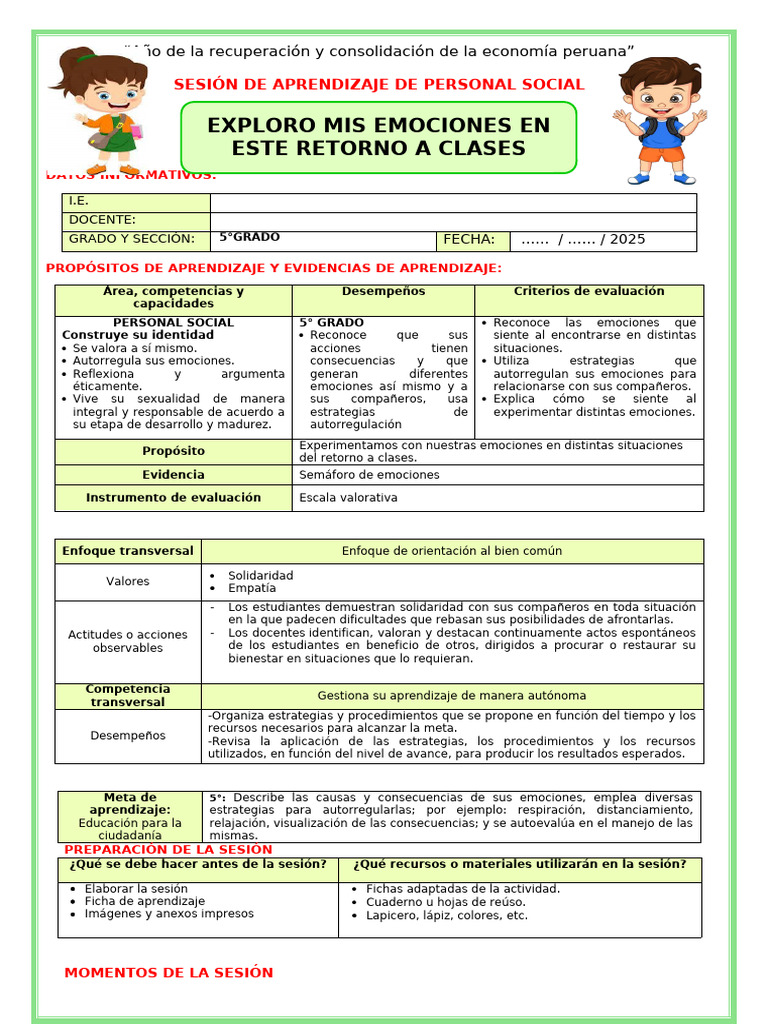 Emociones en el regreso a clases | PDF | Las emociones | Evaluación