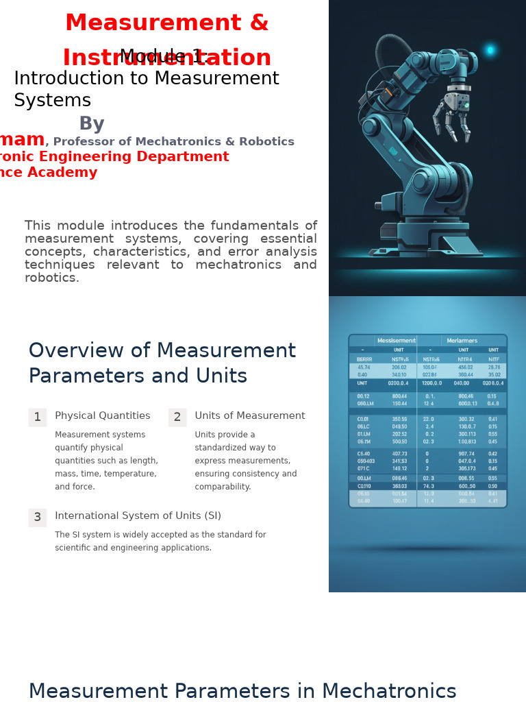 Module 1 Introduction To Measurement Systems | PDF | Observational Error | Accuracy And Precision