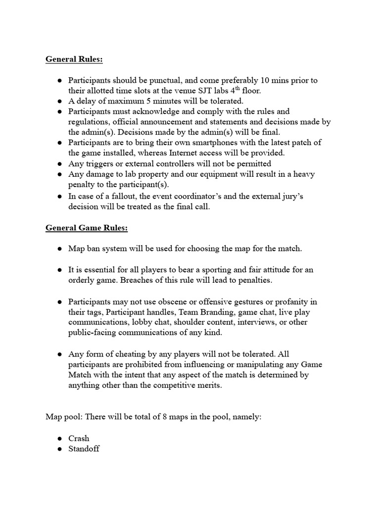 Overclock Codm Rulebook1 | PDF