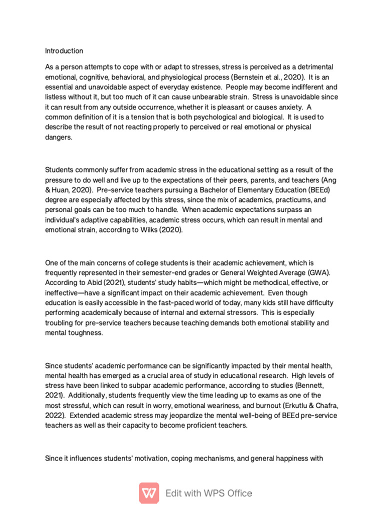 Introduction-WPS Office | PDF | Mental Health | Psychological Concepts