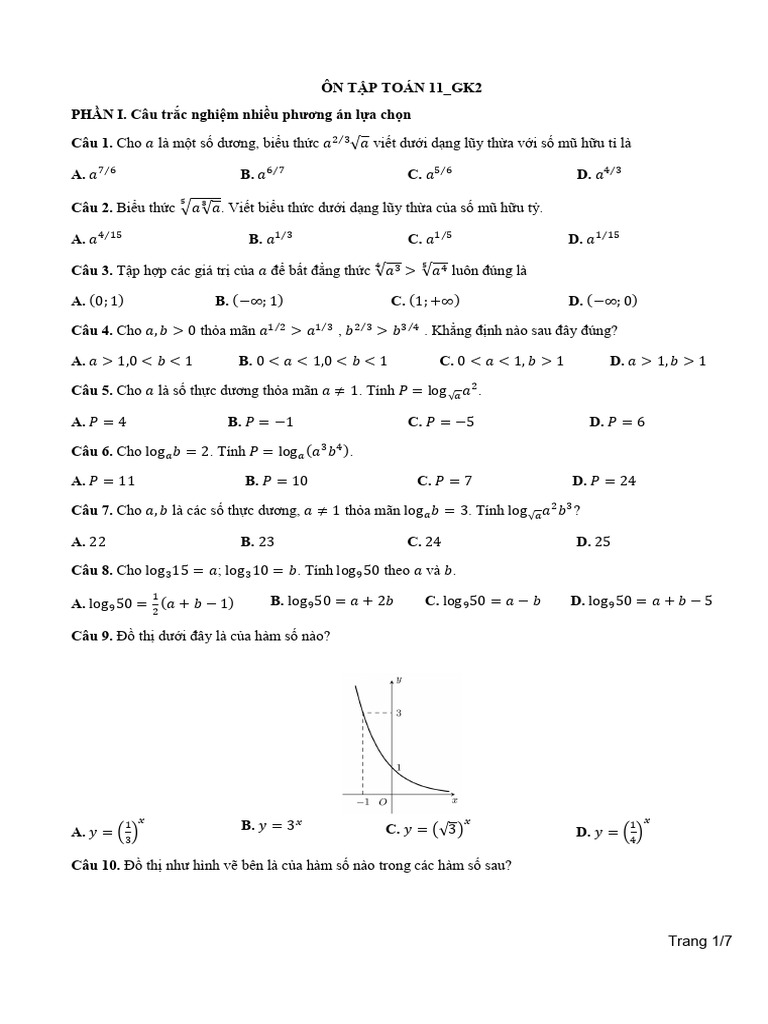 ÔN-TẬP-TOÁN-11-GK2 | PDF
