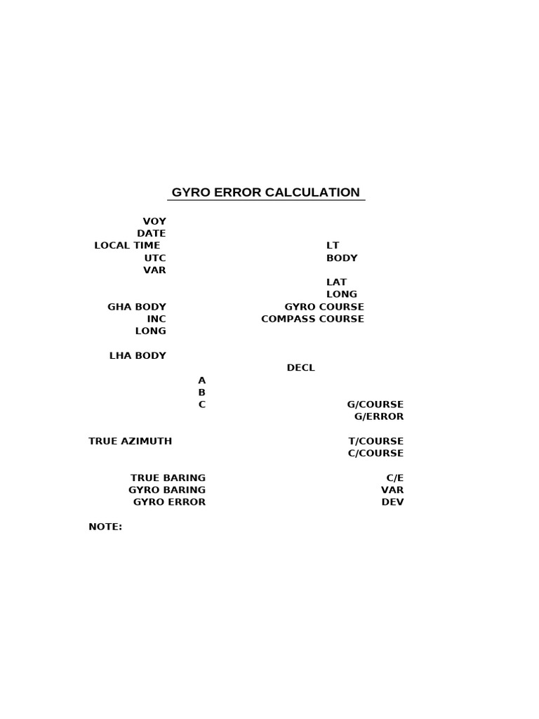 Form Gyro Error | PDF
