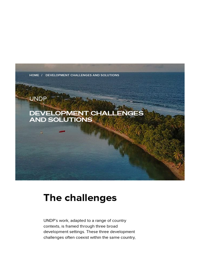 Development Challenges and Solutions - United Nations Development ...