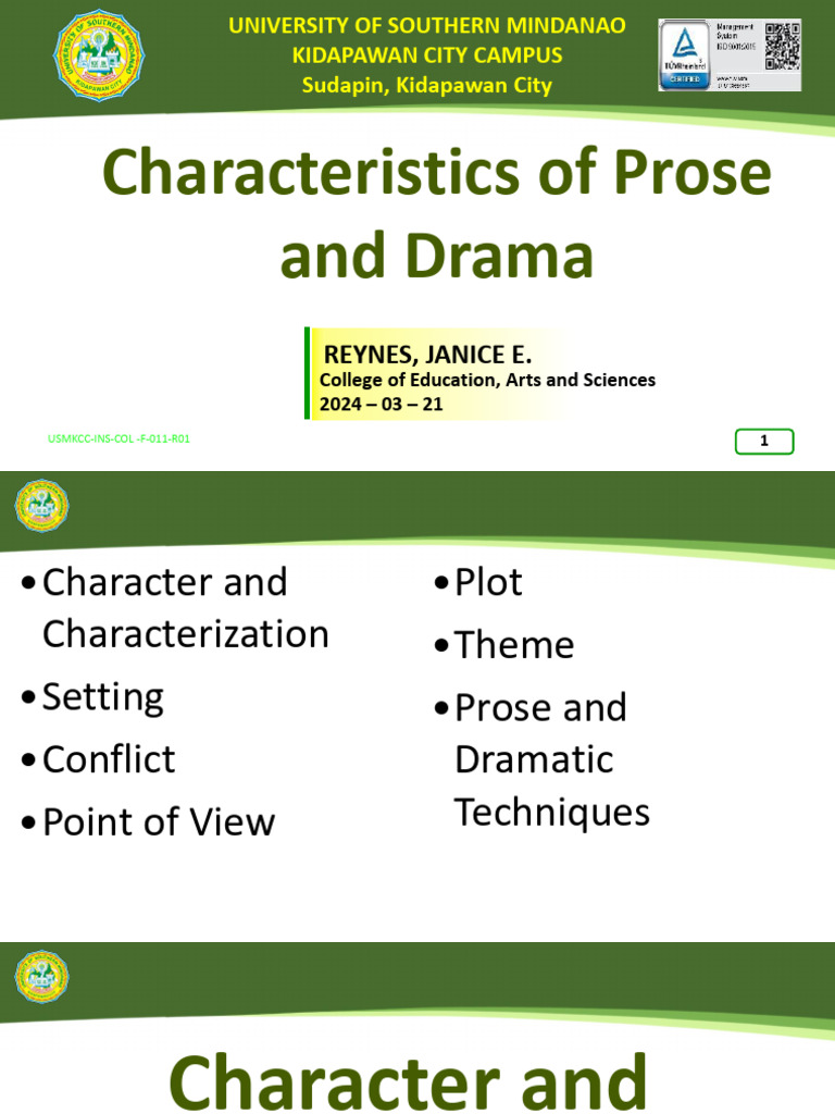 2.3-Characteristics-of-Prose-and-Drama (1) | PDF | Narration