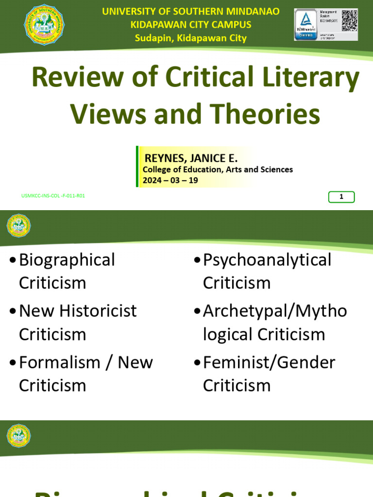 2.2-Review-of-Critical-Literary-Views-and-Theories | PDF ...