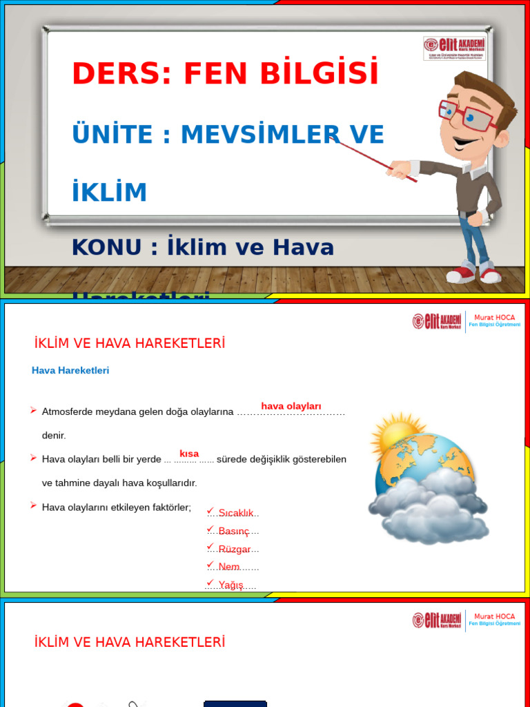 ÜNİTE MEVSİMLER VE İKLİM - İklim Ve Hava Olayları | PDF