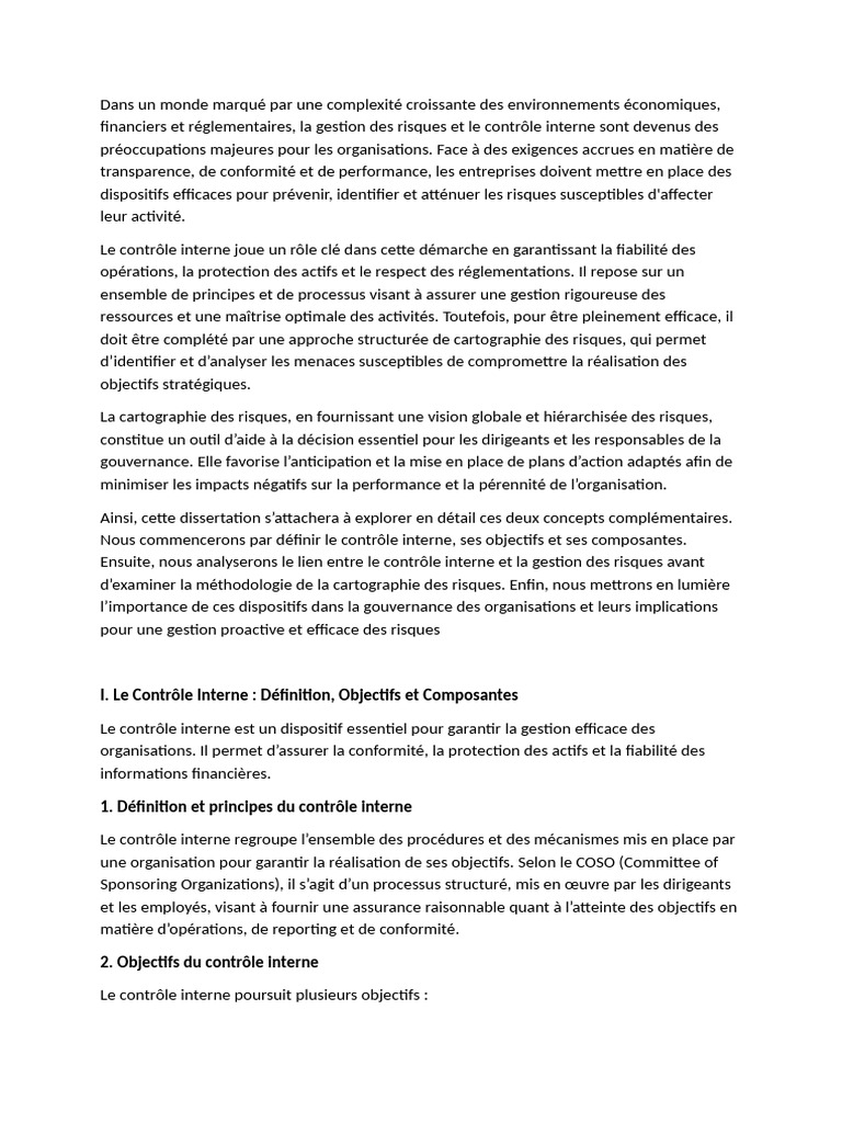 Cartographie des Risques en Entreprise | PDF | Contrôle interne | Risque