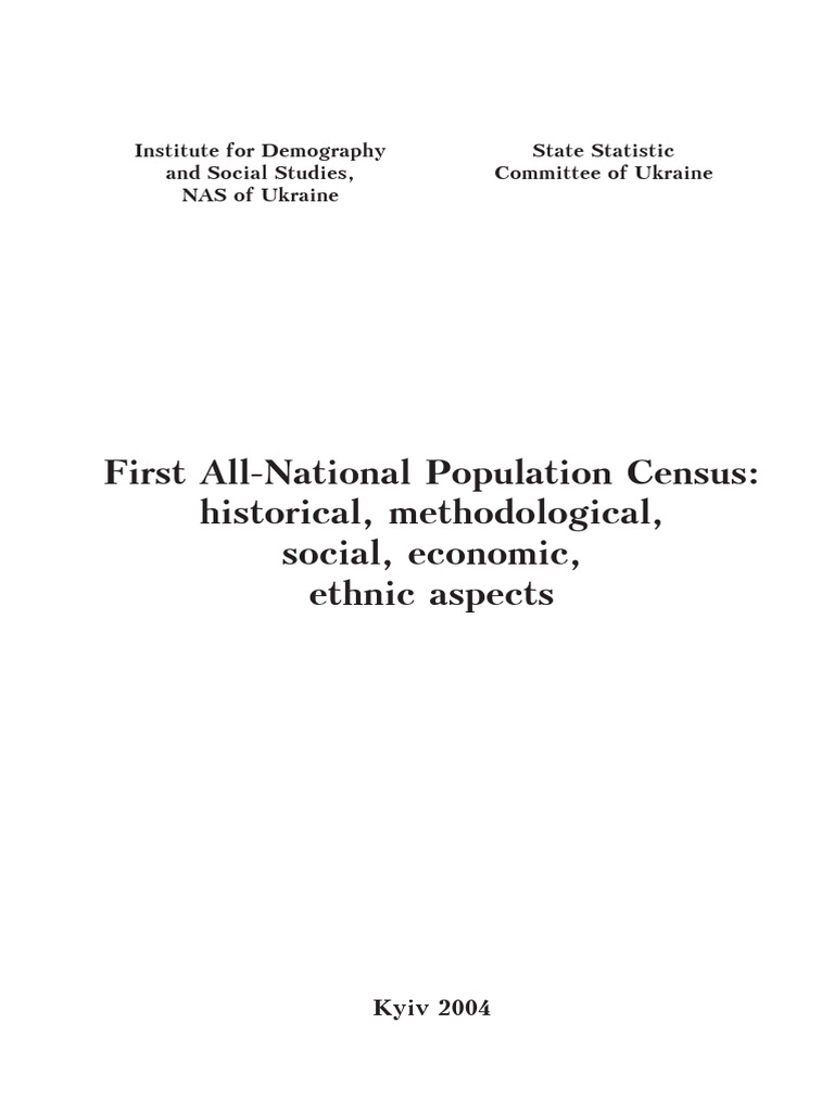 Ukraine's First Population Census Overview | PDF | Census | Methodology
