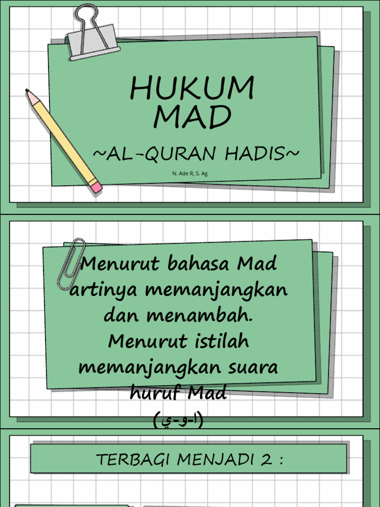 Mad Thabi'i Mad Wajib Dan Mad Jaiz Kelas 7 MTS | PDF
