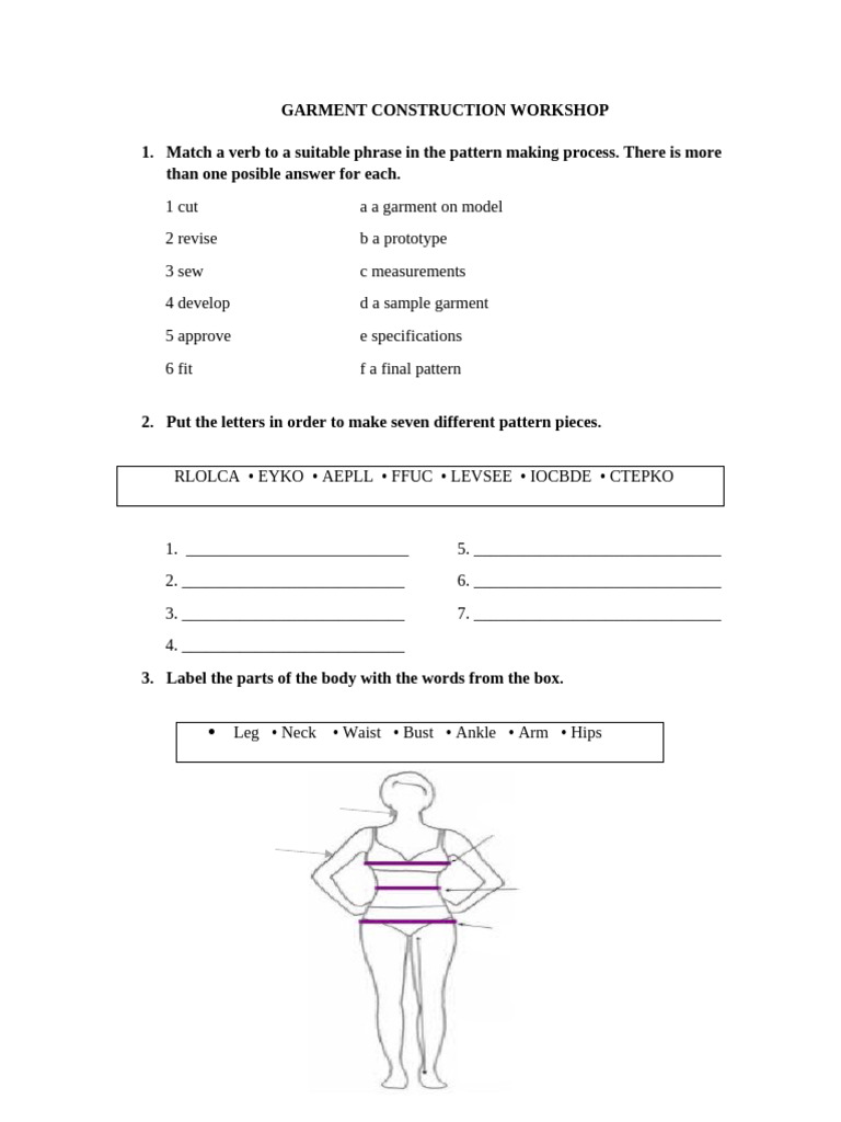 Garment Construction Workshop Guide | PDF