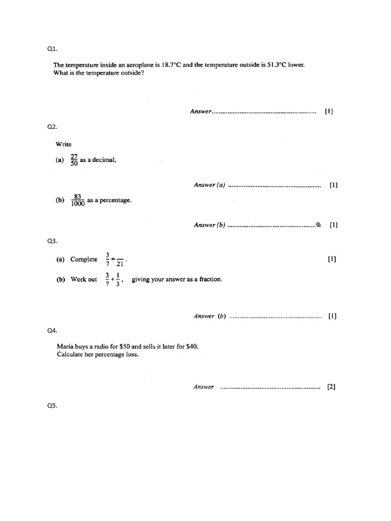 Revision Worksheet For Term 1 - 1 | PDF