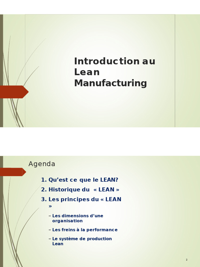 Introduction au lean manufacturing | PDF | Lean (production) | Secteur secondaire de l'économie