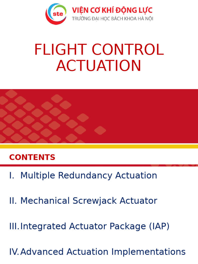 Flight Control Actuation Systems Overview | PDF | Actuator | Aircraft ...