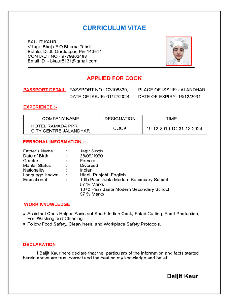 Baljit CV New | PDF