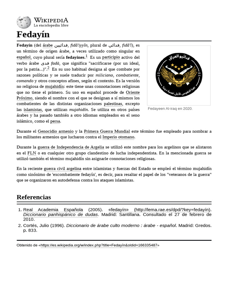Significado de Fedayín y su uso | PDF