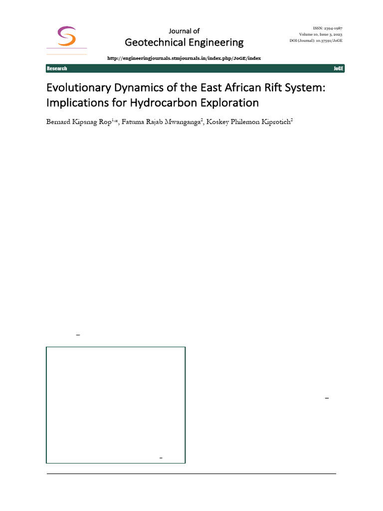 (47-58) Evolutionary Dynamics of the East African Rift System (1) (1 ...