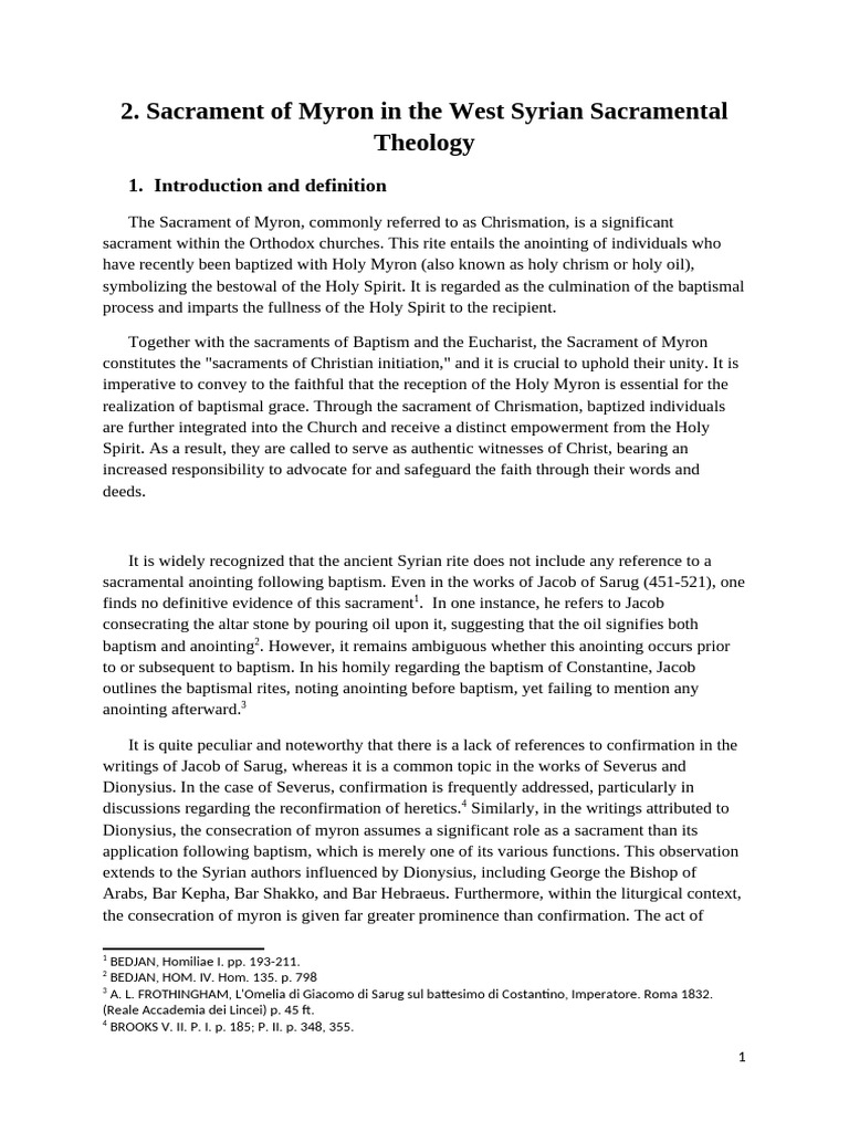 2. Sacrament of Myron in the West Syrian Sacramental Theology | PDF ...