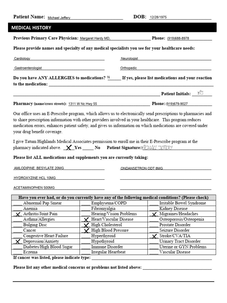 Patient Name - Gender - Male Female DOB | PDF | Medical Prescription ...