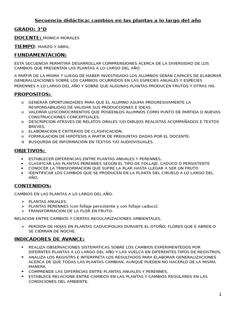 Cambios en Plantas Durante el Año | PDF | Plantas | Hoja