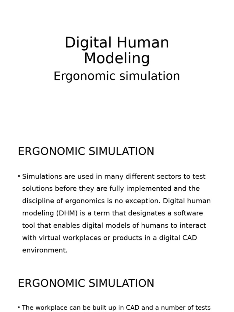 Ergonomics Presantation | PDF | Simulation