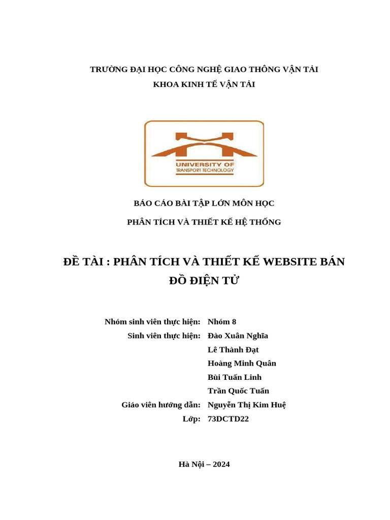 Báo Cáo PTTK - Real | PDF