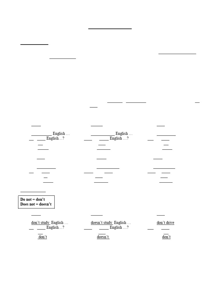 Presente Simple - Do - Does | PDF