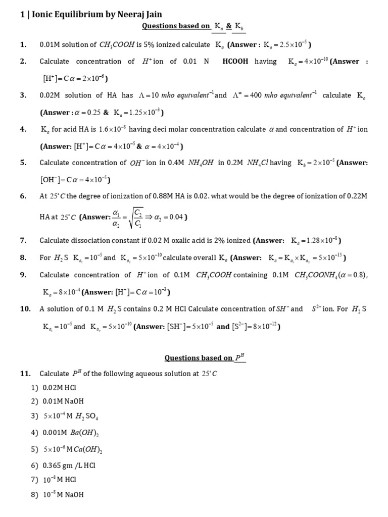 Deci Molal Aqueous Solution Calculations | PDF | Acid | Chemical Equilibrium
