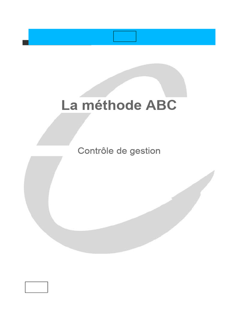 Méthode ABC en comptabilité analytique | PDF | Business | Comptabilité ...