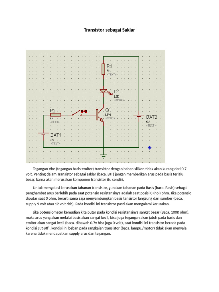 Transistor Sebagai Saklar | PDF