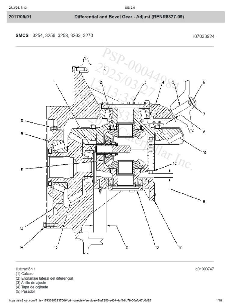 Diferencial Ajuste 793 | PDF | Engranaje | Rodamiento (Mecánico)