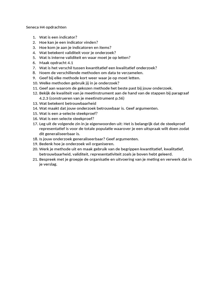 Seneca H4 Opdrachten | PDF