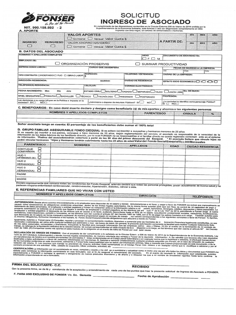 Formato de Ingreso Actualizado | PDF