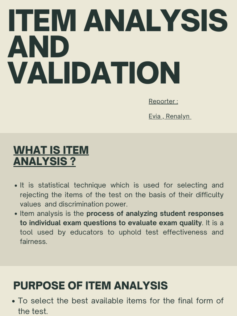 Item Analysis and Validation Techniques | PDF | Multiple Choice