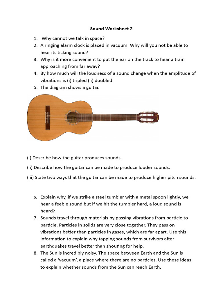 Sound Worksheet 2 | PDF